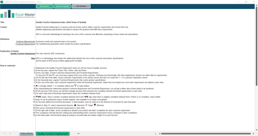 Quality Function Deployment Excel Master